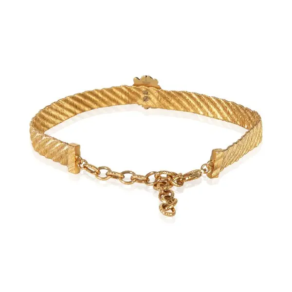 Gucci Gold-plated Lion Head Double G Choker Necklace