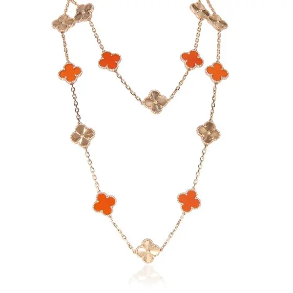 Van Cleef & Arpels Carnelian Necklace In Rose Gold - Rose_gold