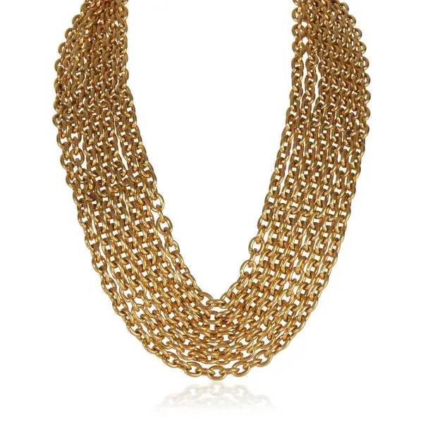 Chanel Gold-plated Matelasse Multistrand Necklace - Gold_plated