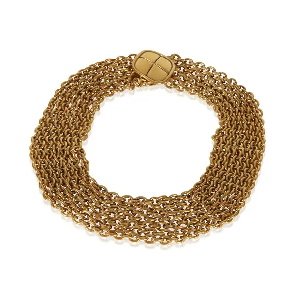 Chanel Gold-plated Matelasse Multistrand Necklace