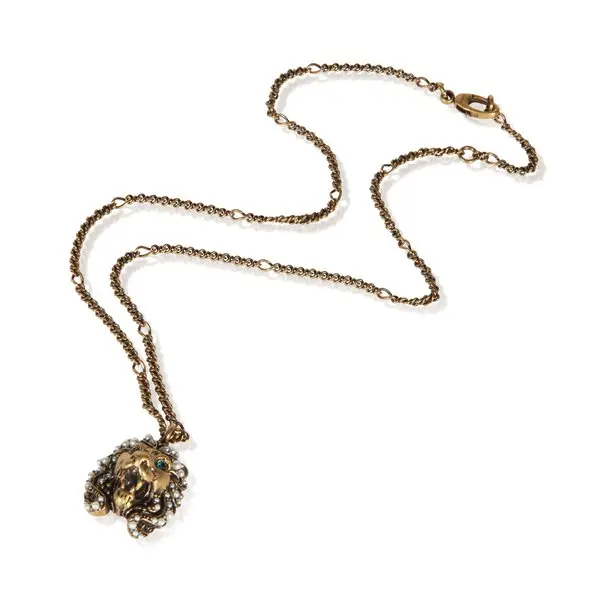 Gucci Gold-plated Lion Head Pendant