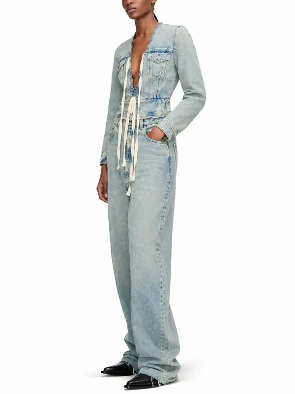 MAISON MARGIELA Jacket With Front Tie Detail - Denim