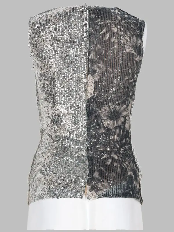 MAISON MARGIELA Sleeveless Floral Sequin Top