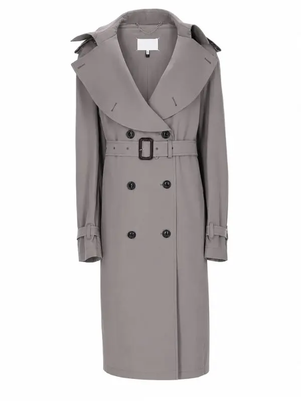 MAISON MARGIELA Trench Con Colletto Ripiegato - Grey