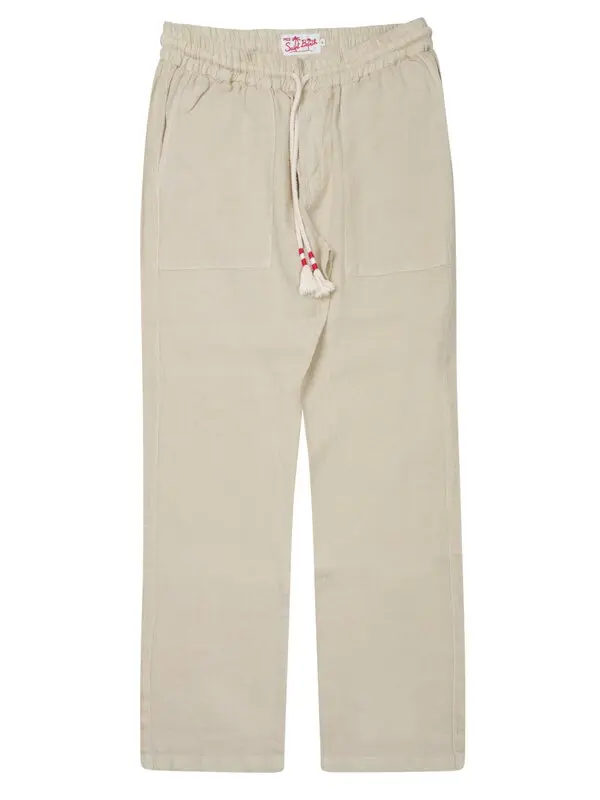 MC2 SAINT BARTH Pantalone "calais" In Puro Lino - Beige