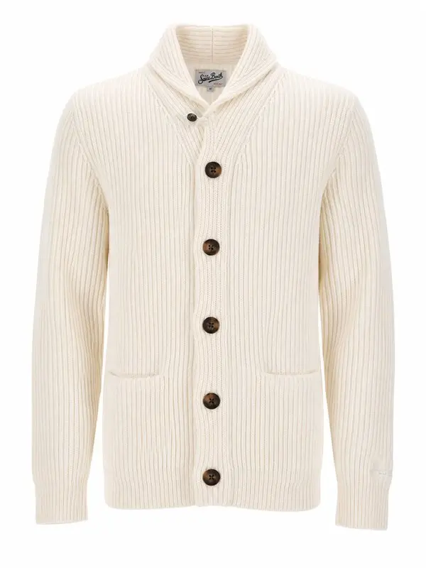 MC2 SAINT BARTH Cardigan In Lana - Ivory