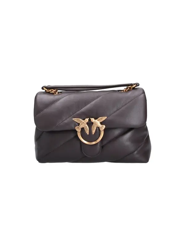 Pinko Structured Leather Shoulder Bag With Cotton Lining