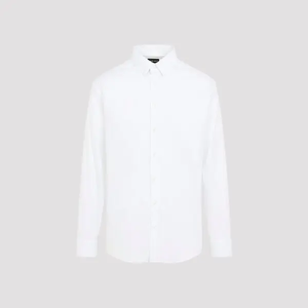 Giorgio Armani S Cotton-blend Dress Shirt - White