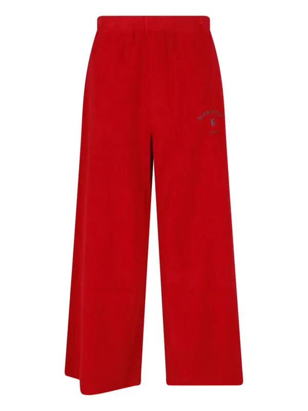 MAISON MARGIELA Cotton Trousers With Logo Detail - Red