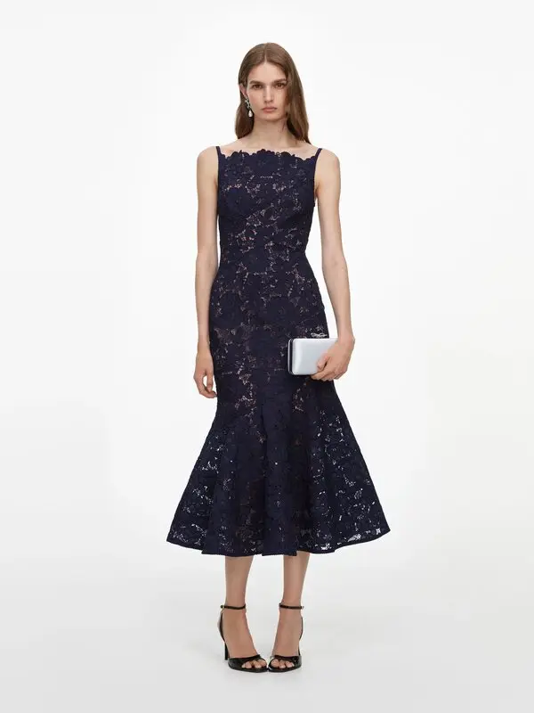 SELF-PORTRAIT Lace Mini Dress - Blu