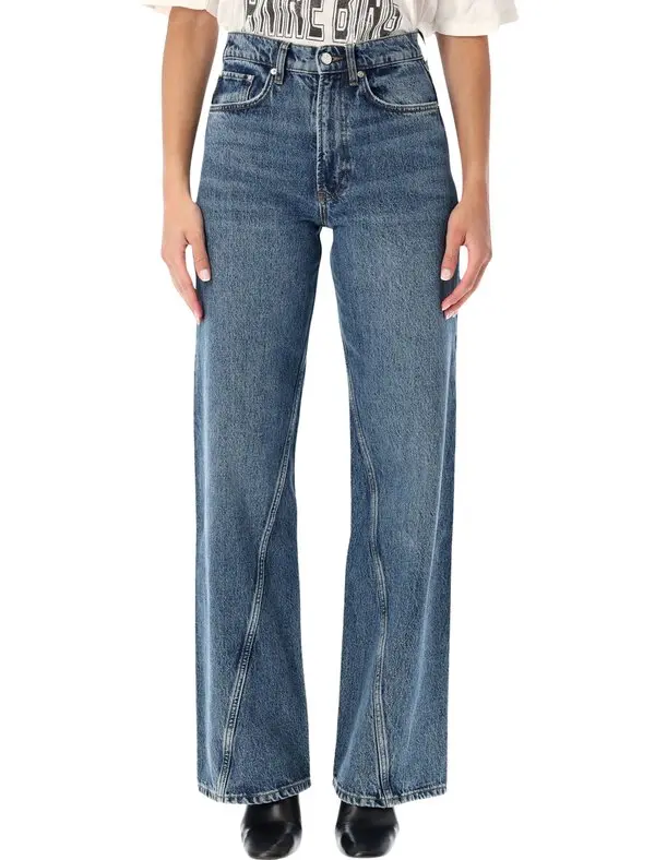 ANINE BING High-rise Wide-leg Jeans With Twisted Seams - Cabana Blue