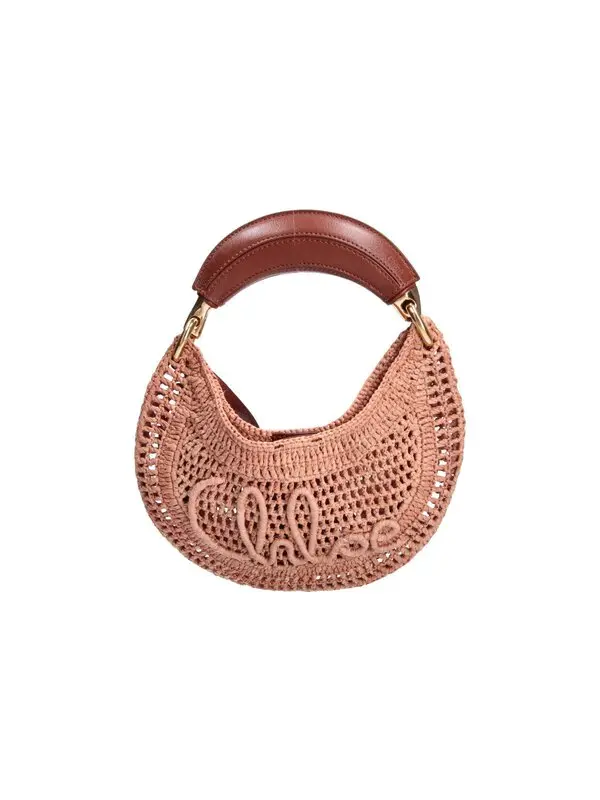 Chloé Raffia And Buffalo Leather Handbag - Beige