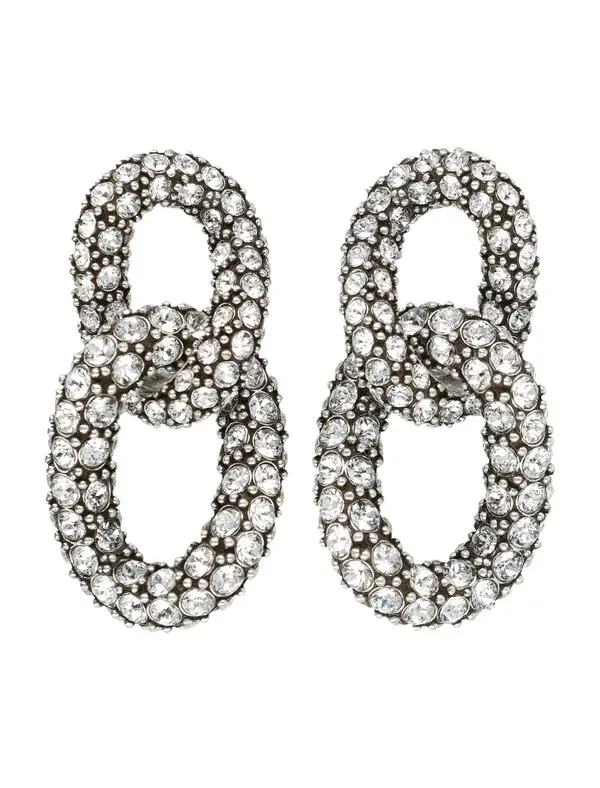 Isabel Marant Étoile Crystal-embellished Double Drop Earrings 4.5 Cm - Transparent/silver