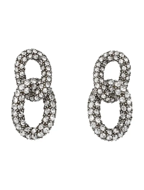 Isabel Marant Étoile Crystal Embellished Double Drop Earrings - Transparent/silver