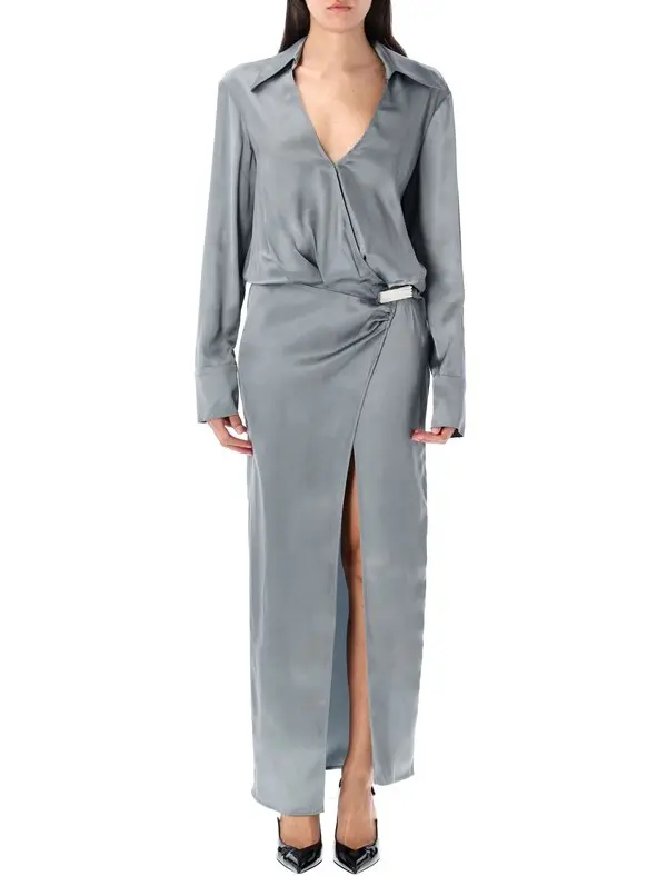 Attico Mini Dress For - Grey Blue
