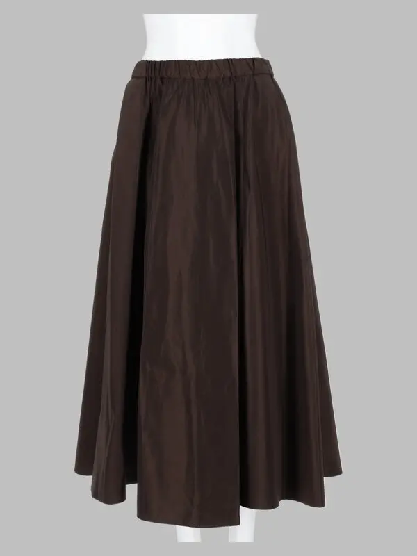 Aspesi Pleated A-line Midi Skirt - Brown