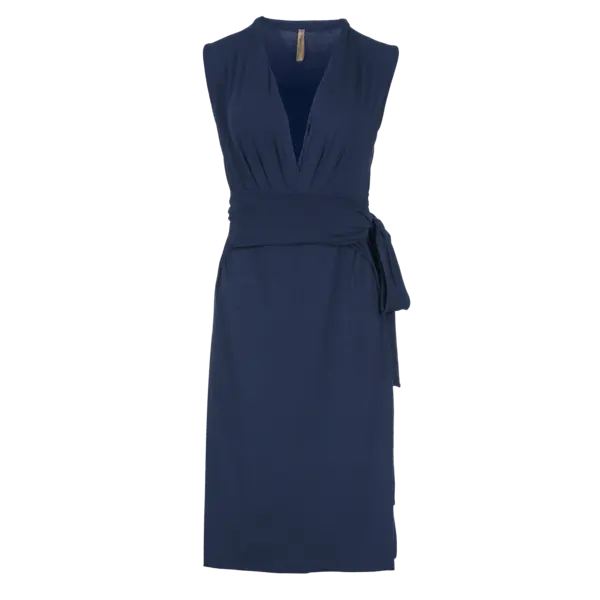 CONQUISTA Sleeveless Empire Line Dress - Blue
