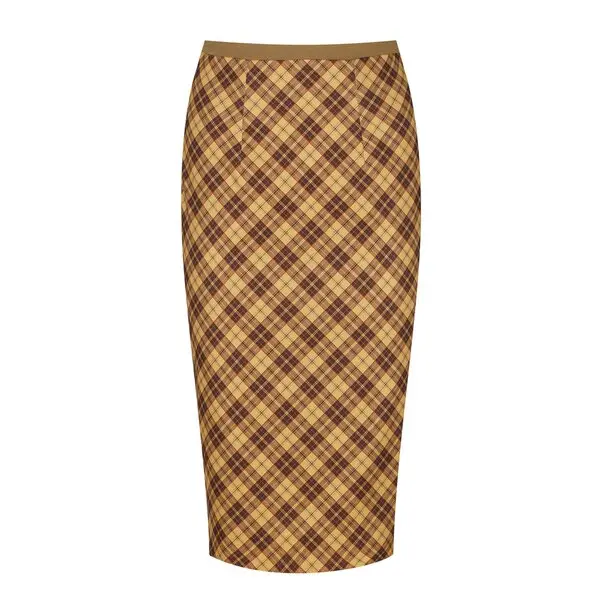 CONQUISTA Print Fitted Midi Skirt With Zip