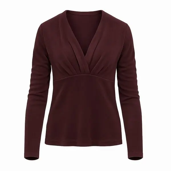 CONQUISTA Burgundy Jersey Top With Polyamide