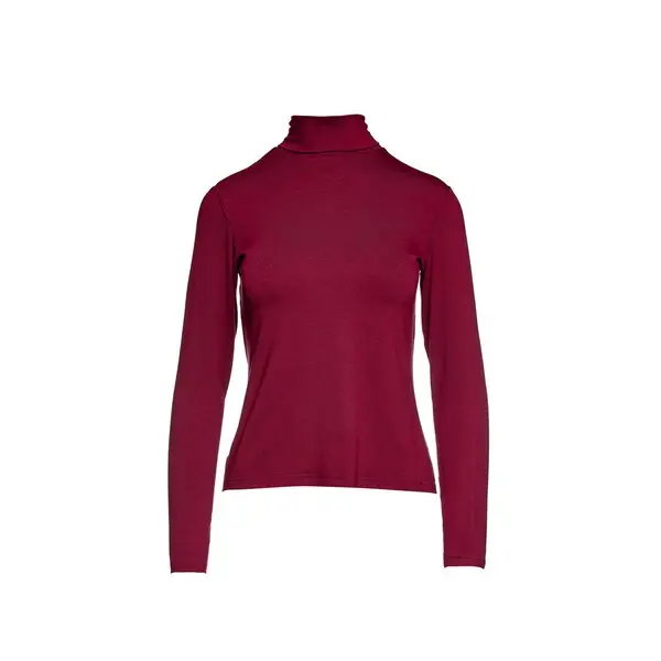 CONQUISTA Burgundy Long Sleeve Polo Neck Jumper - Red