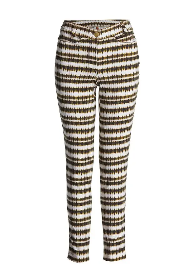CONQUISTA Fitted Print Trousers