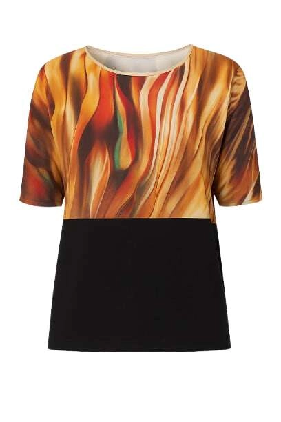CONQUISTA Abstract Animal Print Top