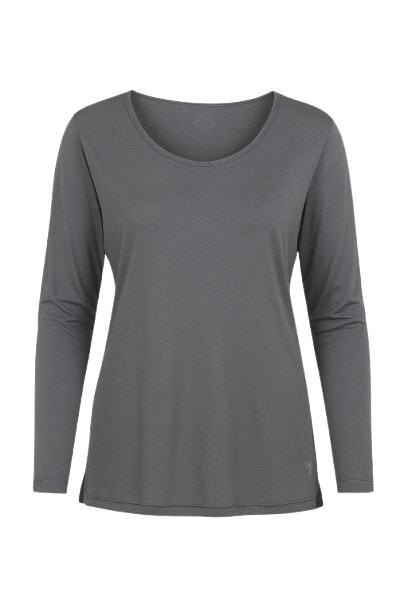CONQUISTA Dark Top With Long Batwing Sleeves - Grey