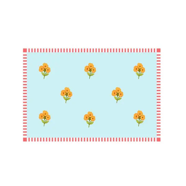 DHARA SHETH, DUBAI Orange / / Red Azure Bloom Floral Resort Cotton Sarong Powder ,orange ,red - Orange/blue/red