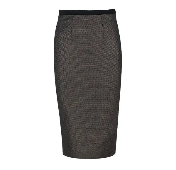 CONQUISTA Print Punto Di Roma Pencil Skirt With Slit - Black