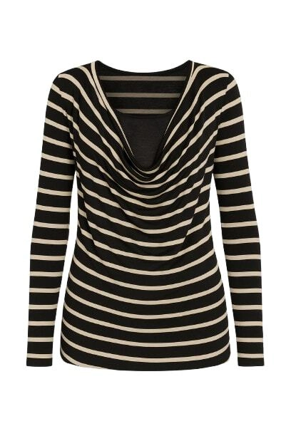 CONQUISTA Striped Layer Top - Black