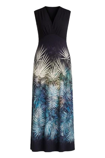 CONQUISTA Empire Waist Maxi Dress - Black