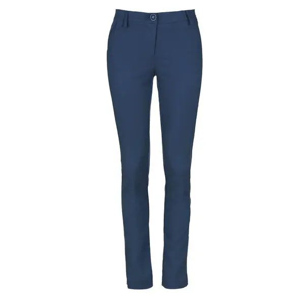 CONQUISTA Navy Fitted Full Length Pants