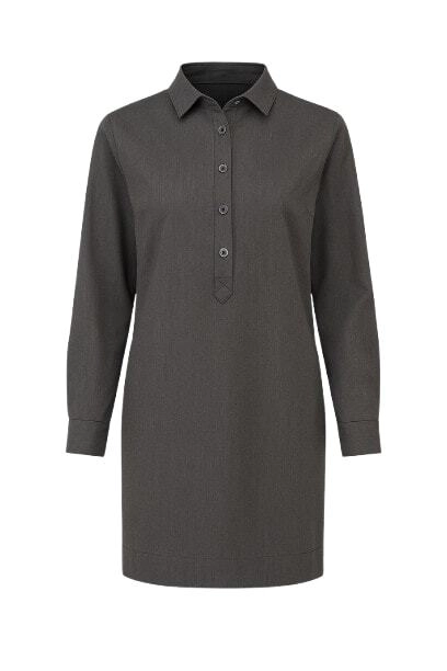 CONQUISTA Dark Tencel Shirt Dress By - Grey