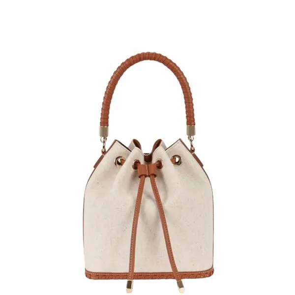 SAONARA BRAND Saonara Bucket Bag In Linen And Leather