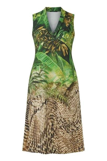 CONQUISTA Safari Empire Waist Dress - Green