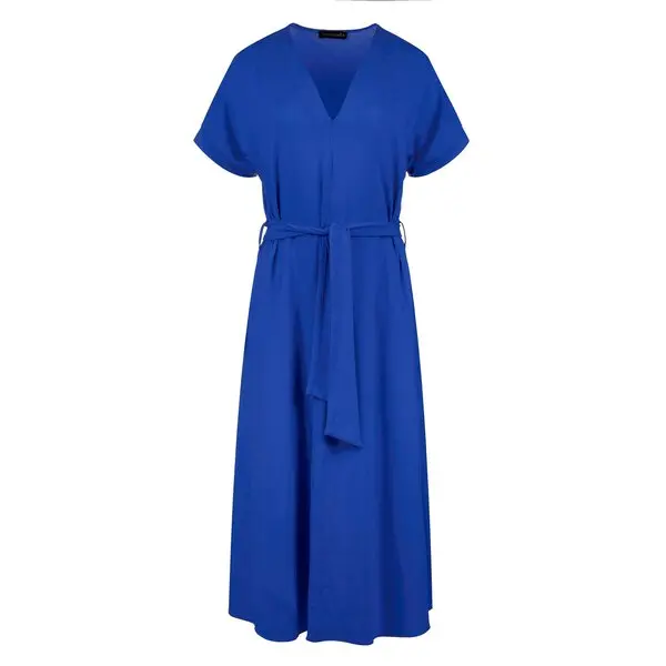 CONQUISTA Royal Belted Midi Dress