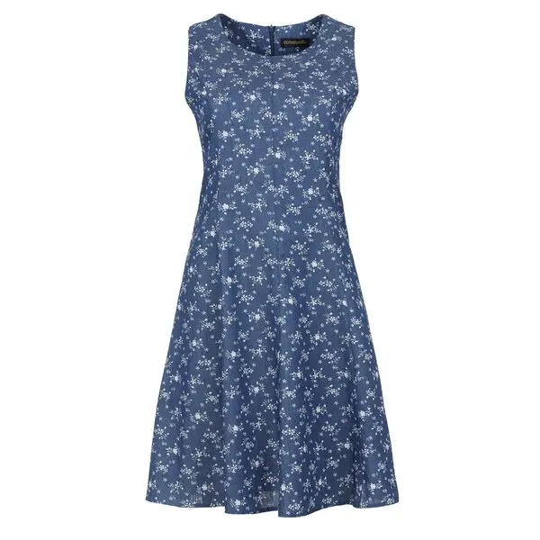 CONQUISTA Indigo Floral Cloche Dress - Blue