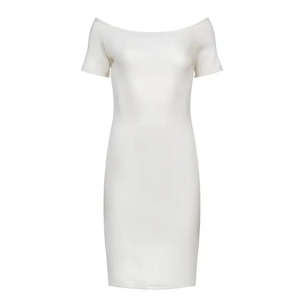 CONQUISTA Off-shoulder Fitted Dress - White