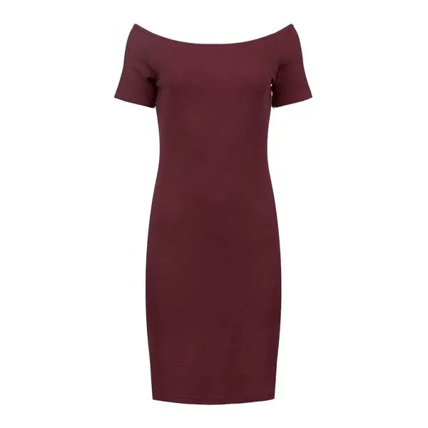 CONQUISTA Off-shoulder Fitted Dress - Red