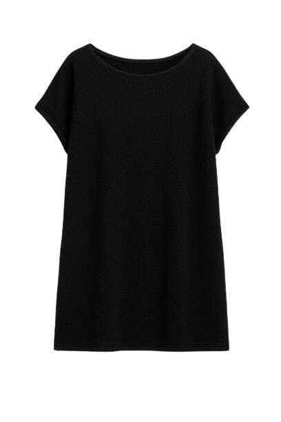 CONQUISTA Loose Fit Sleeveless Mini Dress With Button Detail - Black