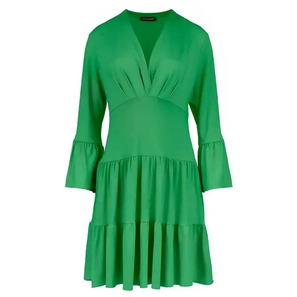 CONQUISTA Jersey Tiered Dress - Green