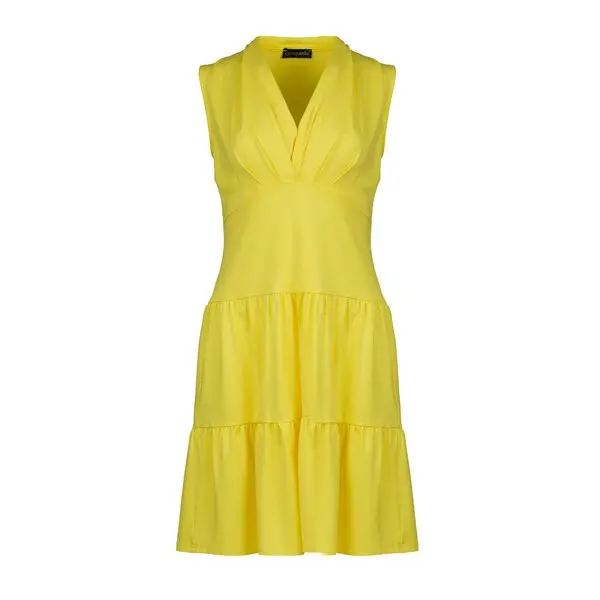 CONQUISTA Sleeveless V-neck Jersey Dress - Yellow