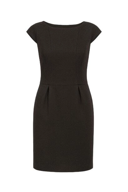 CONQUISTA Sleeveless Fitted Stretch Jersey Punto Di Roma Dress With Seam Detail & Zip Fastening - Grey