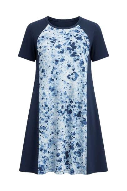 CONQUISTA Animal Print Detail Dress - Blue