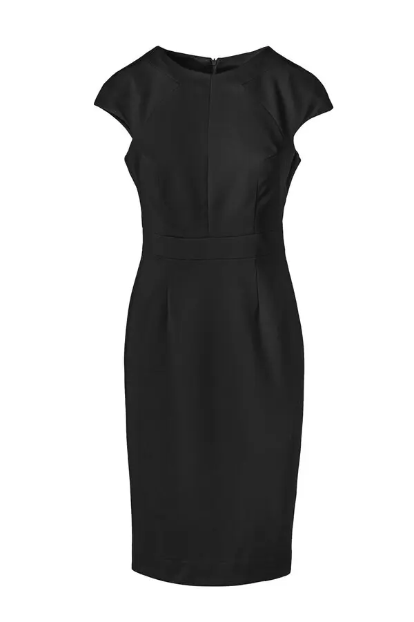 CONQUISTA Fitted Dress With Cap Sleeves Fashion - Black