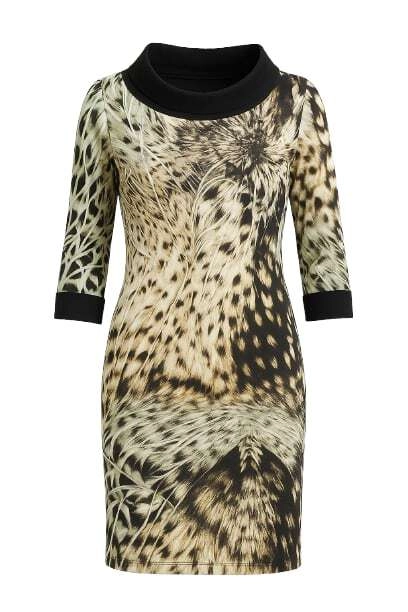 CONQUISTA Fitted Punto Di Roma Print Dress With Belt - Black