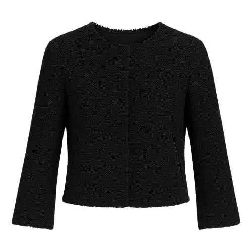 CONQUISTA Astrakhan Jacket With Pleather Detail