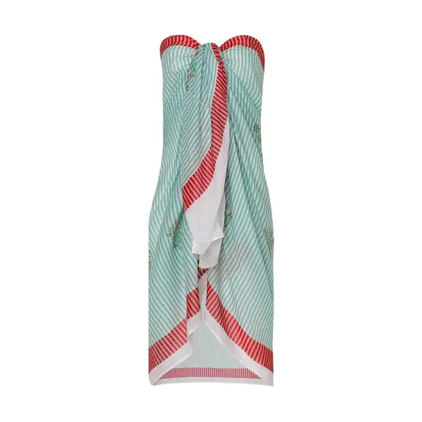 DHARA SHETH, DUBAI Sage Bloom Resort Tube-style Sarong Seagreen & Multicolour - Green