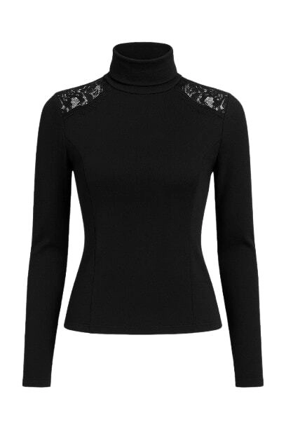 CONQUISTA Long Sleeve Turtleneck Top