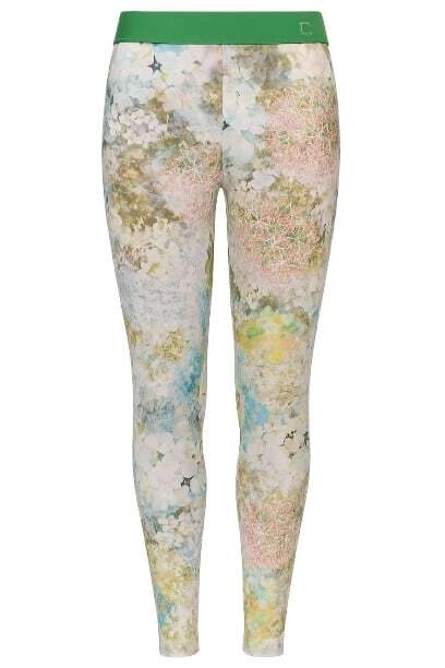 CONQUISTA Silky Floral Pants - Green